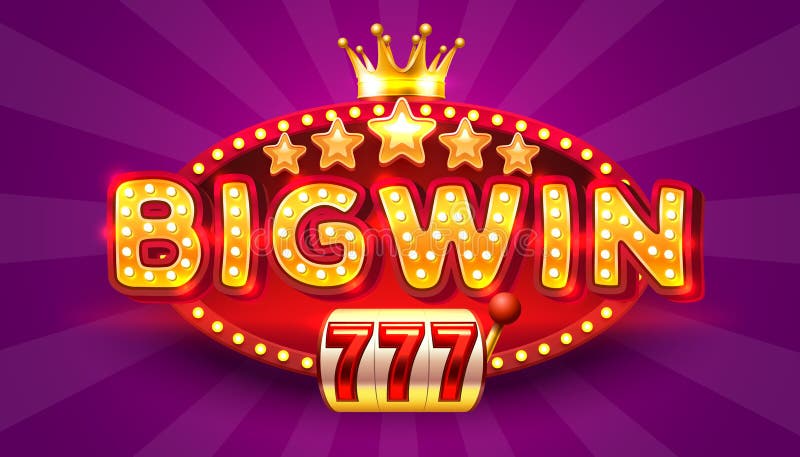 BigWin Frame Label, Slot Sign Machine, Night Vegas. Vector Illustration ...