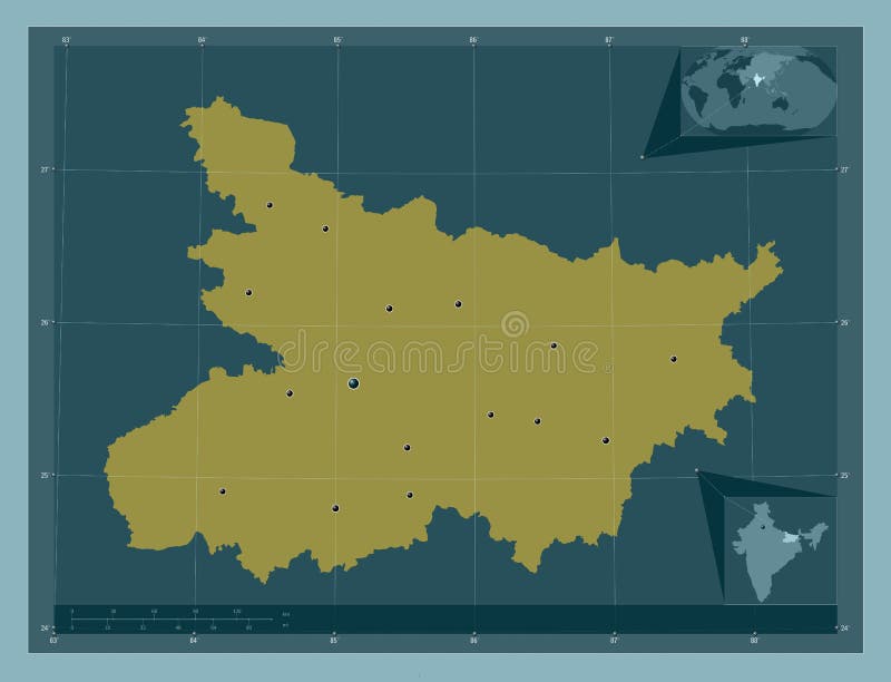 Bihar, India. Solid. Major Cities Stock Illustration - Illustration of ...