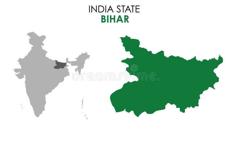 Bihar Map of Indian State. Bihar Map Vector Illustration Stock Vector ...