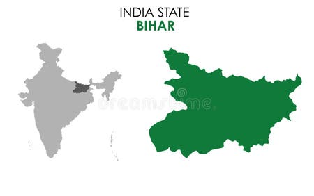 Bihar Map of Indian State. Bihar Map Vector Illustration Stock Vector ...