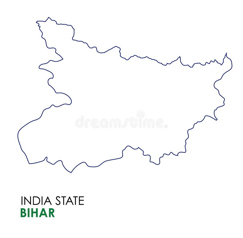 Bihar Map of Indian State. Bihar Map Vector Illustration Stock ...