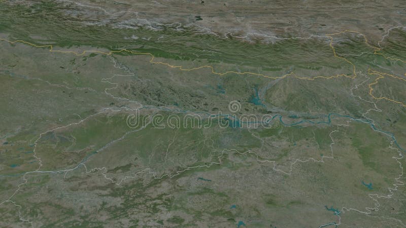 Bihar Extruded. India. Stereographic Satellite Map Stock Video - Video ...