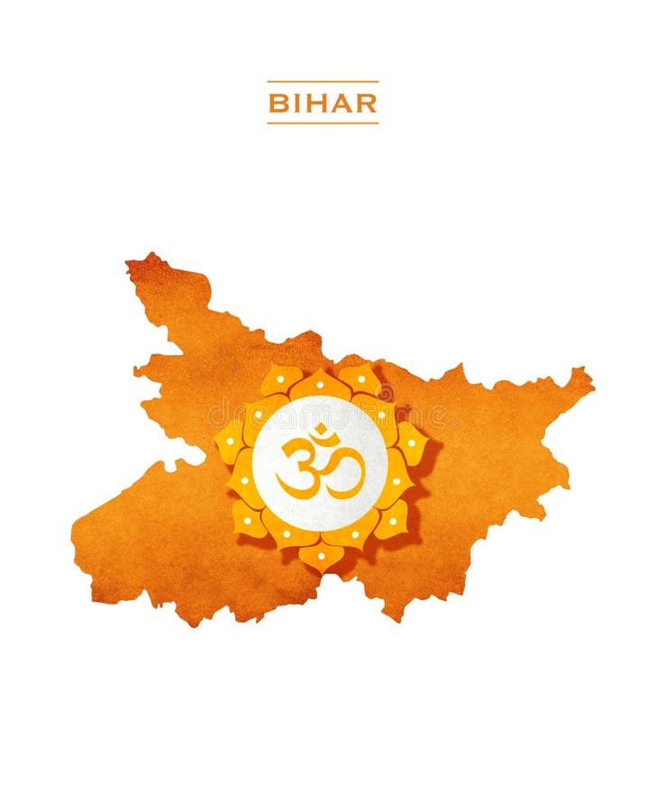 BIHAR STATE MAP OM SYMBOL HINDU Stock Illustrationer - Illustration av ...