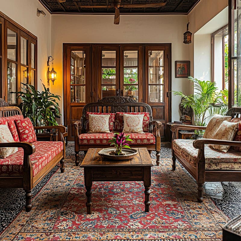 Bihari Heritage an Indian Interior House Stock Illustration ...