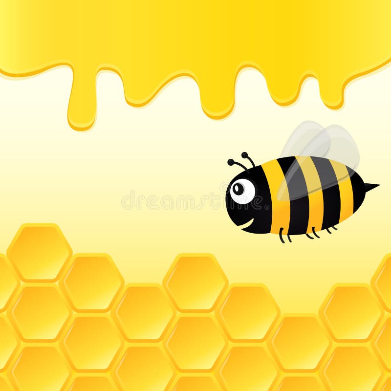 Bij in de bijenkorf vector illustratie. Illustration of imkerij - 92319735