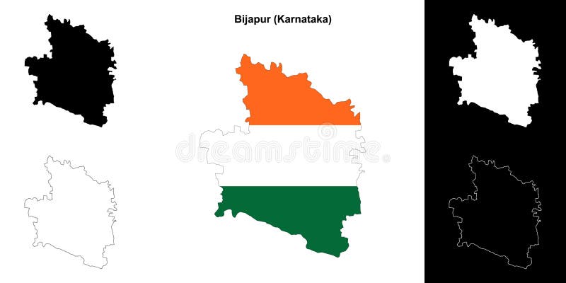 Bijapur outline map stock vector. Illustration of empty - 368829971