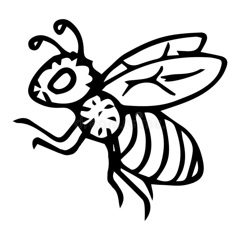 Bijen, Waspictogram Vector Van Een Wesp, Bij Handgetrokken Logo Bij ...