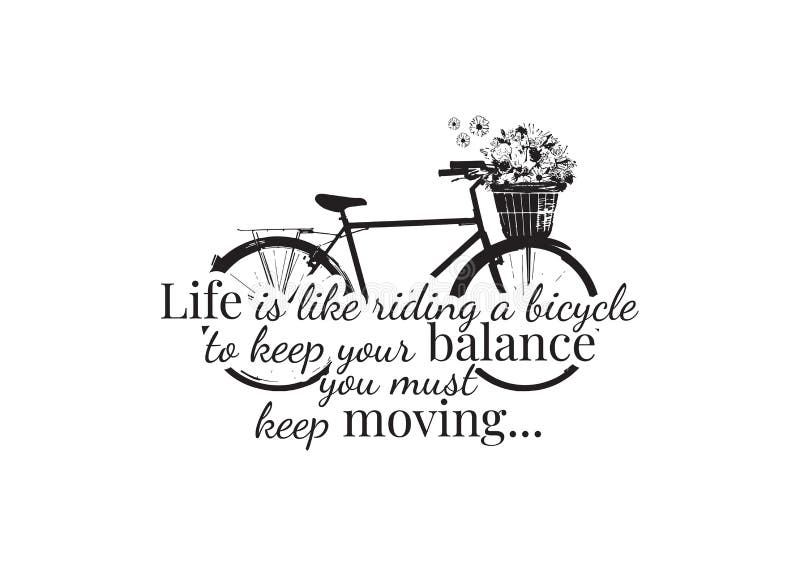 Wall Decals, Life Quotes, Bike Vector, Wording Design Isolated on White ...