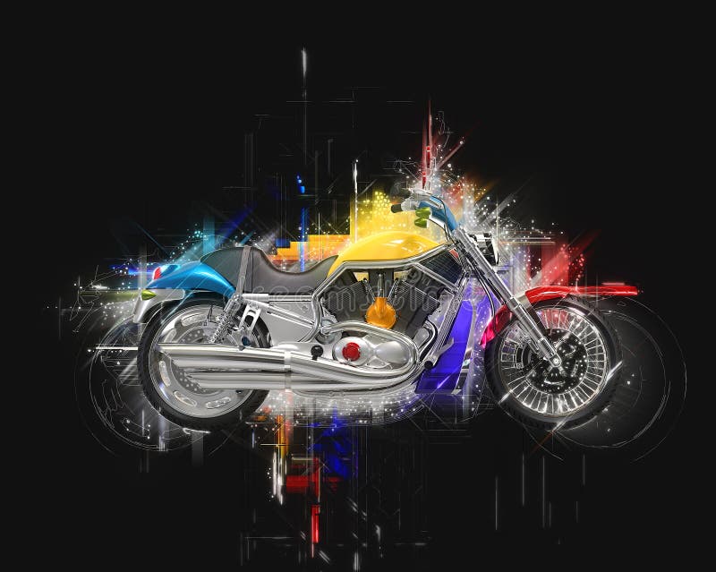 Bike abstract illustration stock illustration. Illustration of harley ...