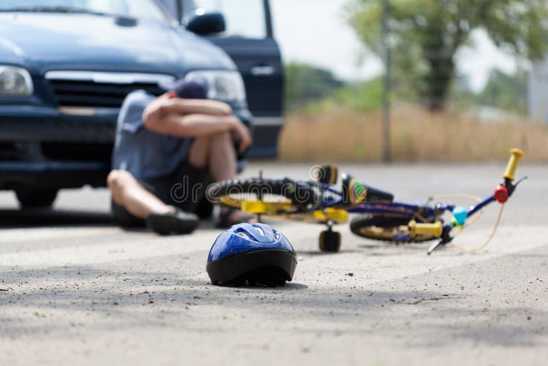 Bike accident and a boy stock photo. Image of bicycle - 46450496