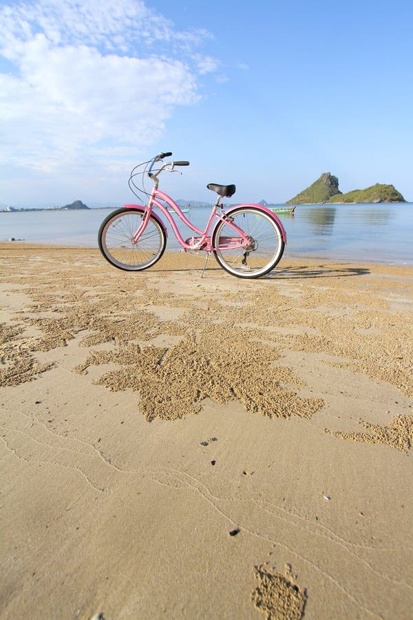 Bike at the beach stock photo. Image of landscape, space - 25655474