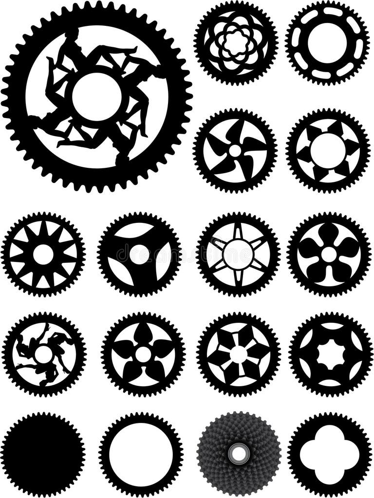 Different Bike Cogs Shapes Stock Illustrations – 3 Different Bike Cogs ...