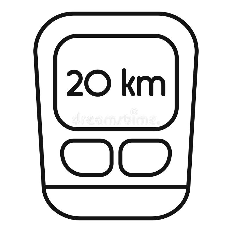 Bike Computer Showing 20 Kilometers Distance Icon Stock Illustration ...