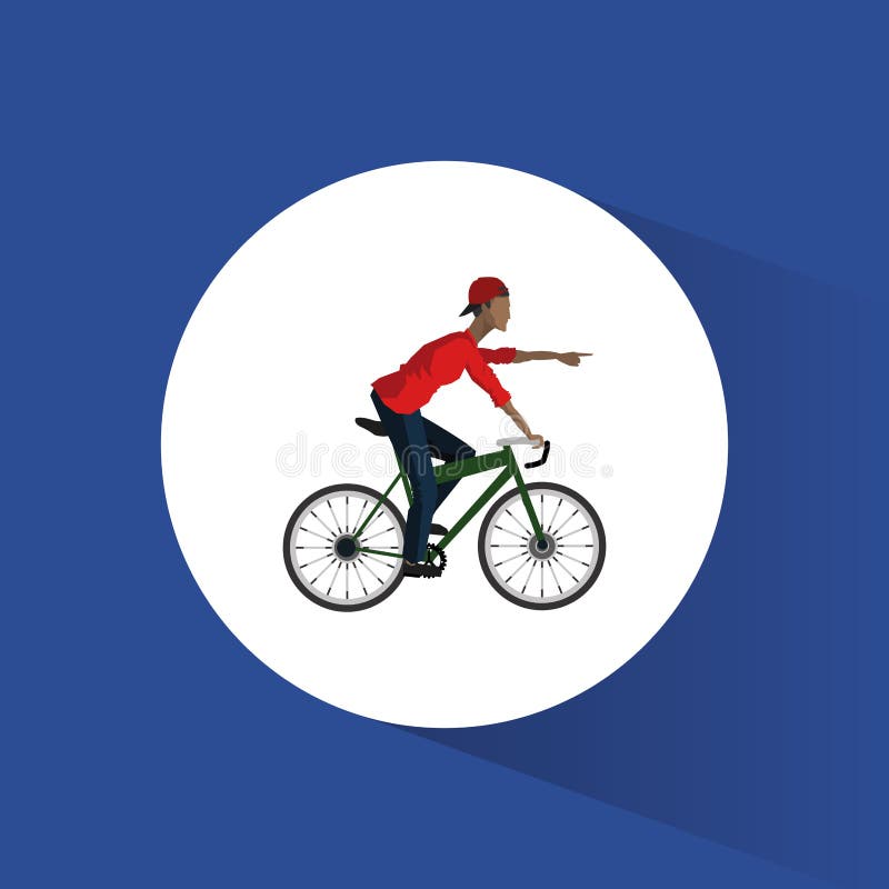 Cyclist on Bike Avatar Isolated Blue Lines Stock Vector - Illustration ...