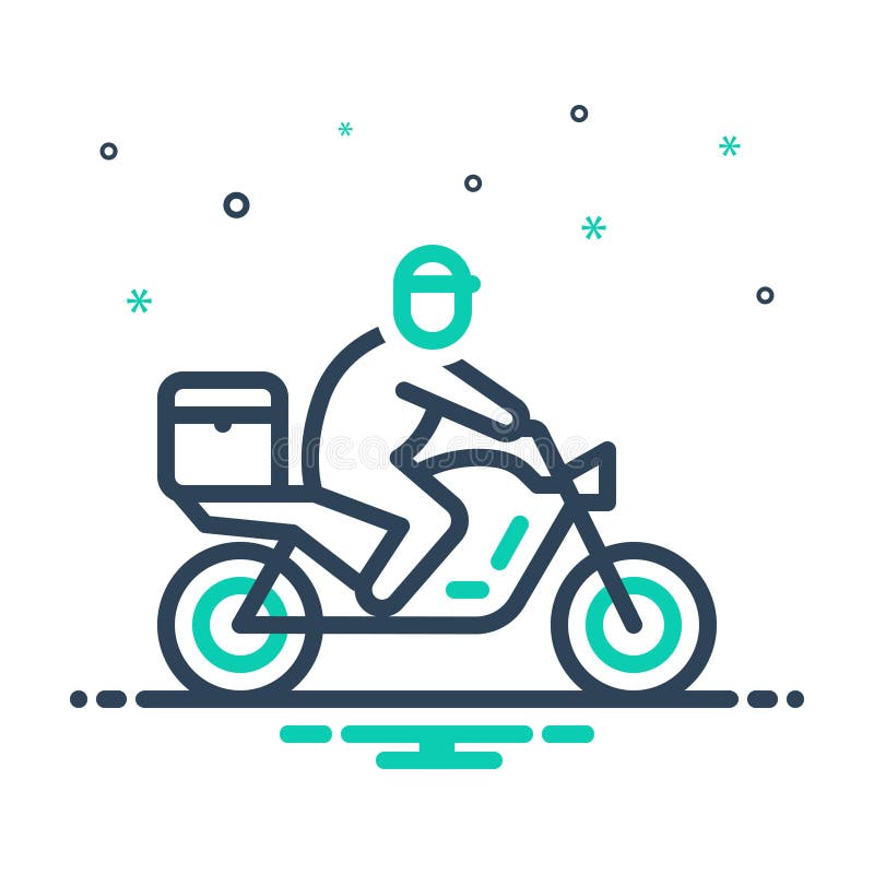 Mix Icon for Bike Delivery, Dispatch Rider and Parcel Stock ...