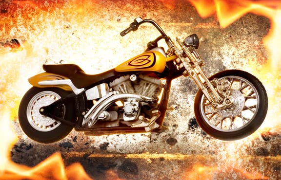 Bike on fire stock photo. Image of chopper, design, motorbike - 6026868