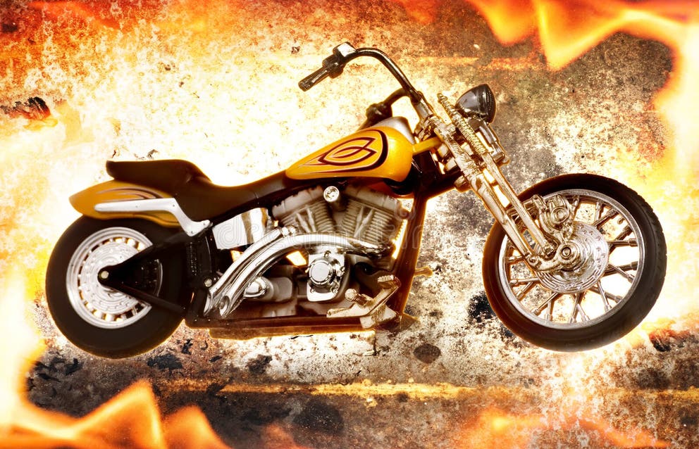 Bike on fire stock photo. Image of chopper, design, motorbike - 6026868
