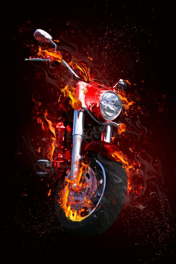 Fire biker stock illustration. Illustration of frighten - 17907884