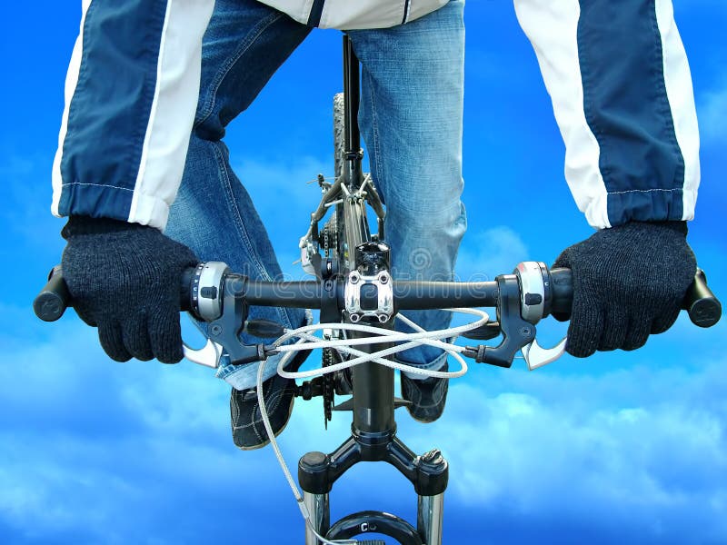 Bike-fly stock image. Image of bike, wheel, steer, sport - 1568413