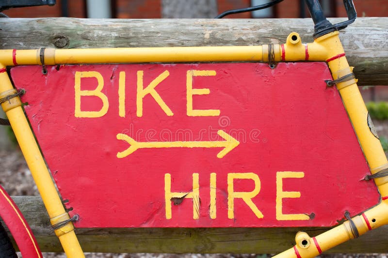 Bike hire stock image. Image of flaking, cycle, sign - 14791603