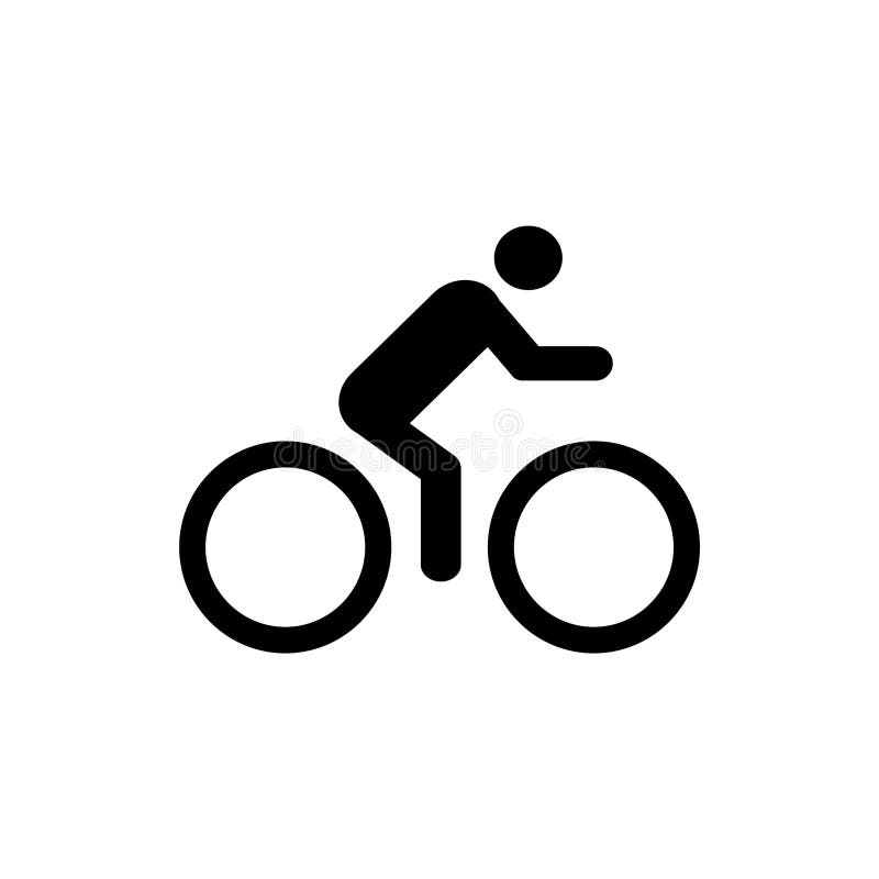 Cyclist Icon, Isolated Pictogram Man Rides, Bike Sign Stock Vector ...