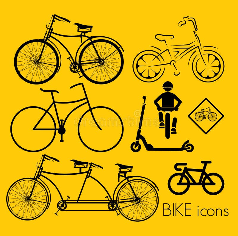 Bike icons stock vector. Illustration of city, road, icons - 40362875