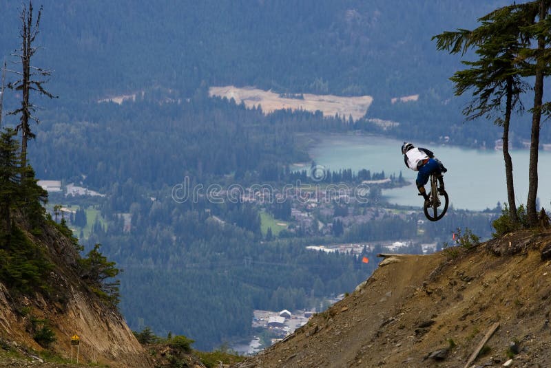 Mountain Bike Drop Stunt stock image. Image of medical - 1129661