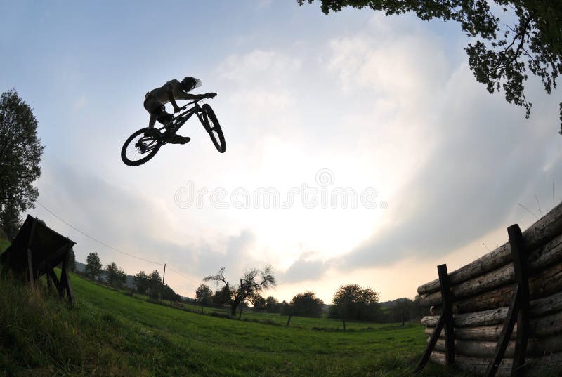 Extreme Bike Jump Silhouette Stock Photo - Image of biking, dual: 15109524