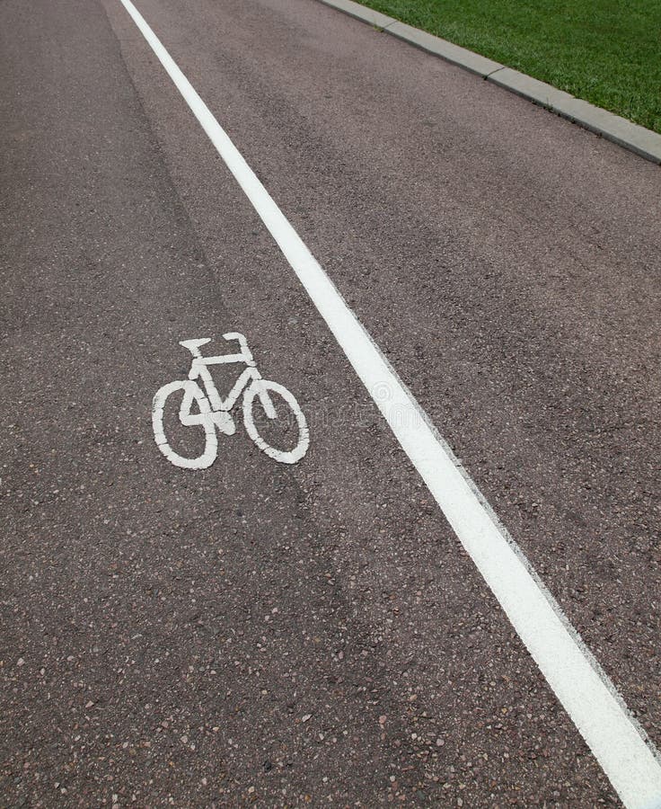 Bike lane stock image. Image of pavement, symbol, grey - 17301489