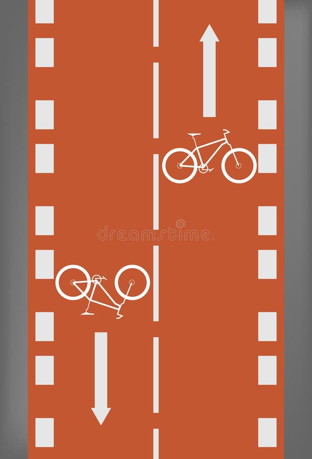 Bike lane stock vector. Illustration of direction, wheel - 18948131