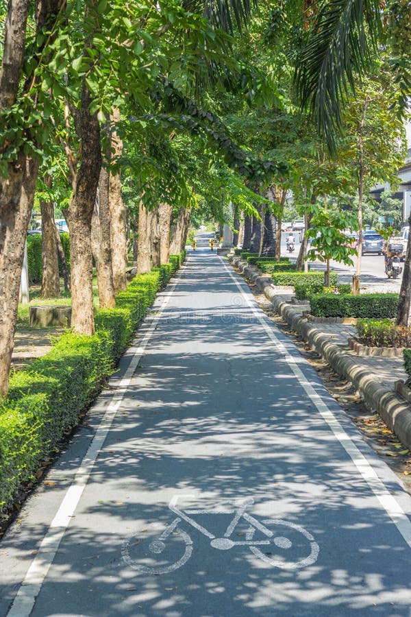 Bike lane in city stock photo. Image of city, urban, outdoor - 47921812