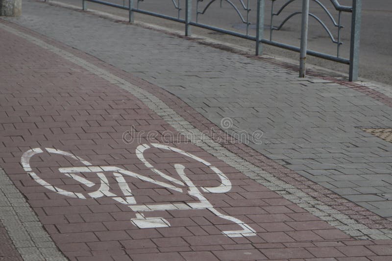Bike lane sign stock photo. Image of lane, road, city - 271445800