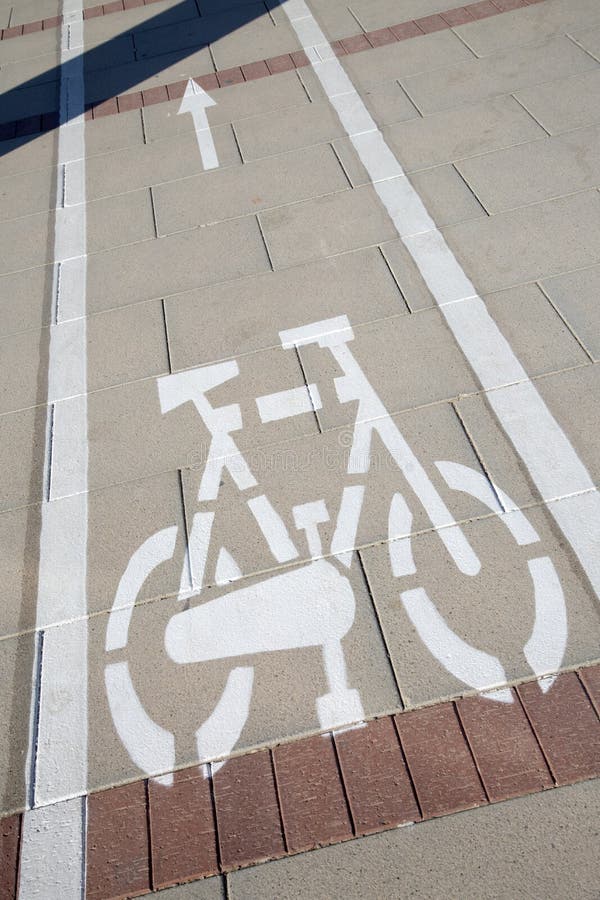 Bike Lane Sign stock photo. Image of transport, pavement - 87814050