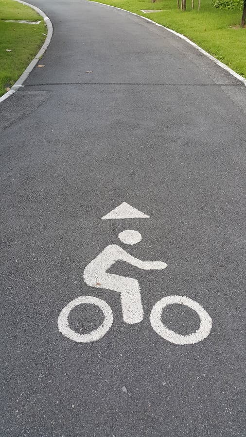 Bike lane symbol stock image. Image of travel, path, bike - 78997387