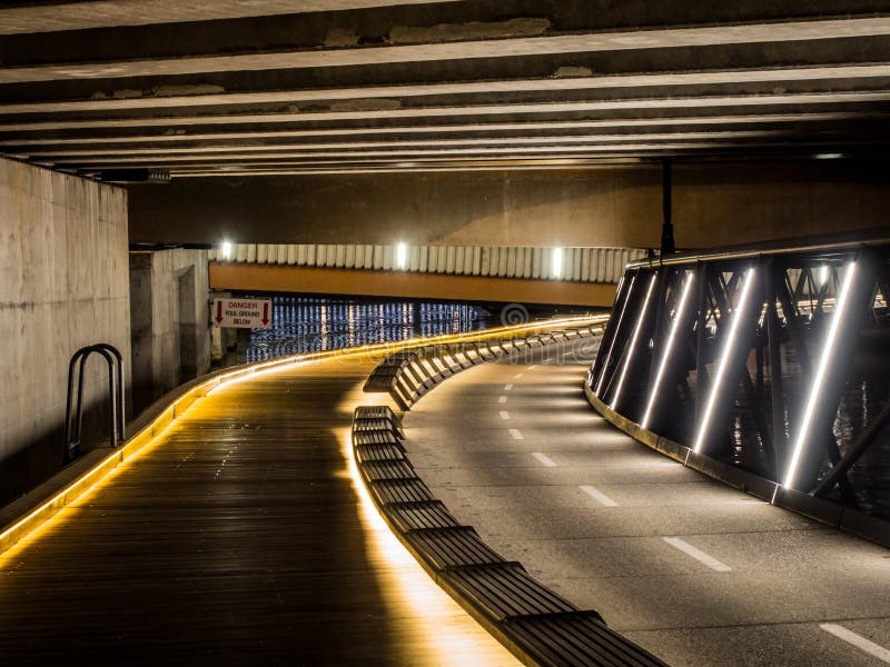Bike Lane under Bridge stock image. Image of innovation - 82254095