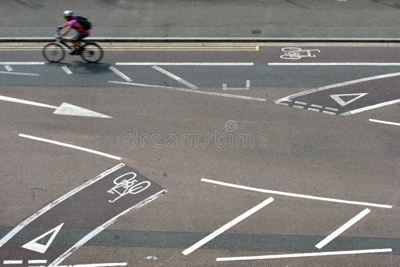 Bike lanes stock photo. Image of road, lanes, lines, bicycle - 72289876