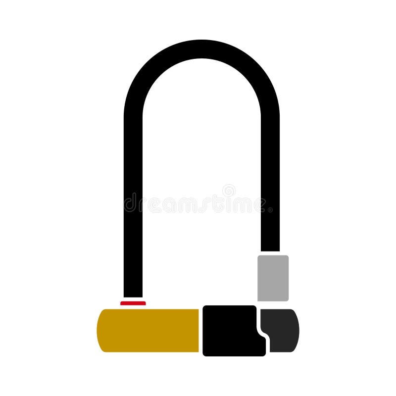 Bike Lock Icon stock vector. Illustration of combination - 210076197