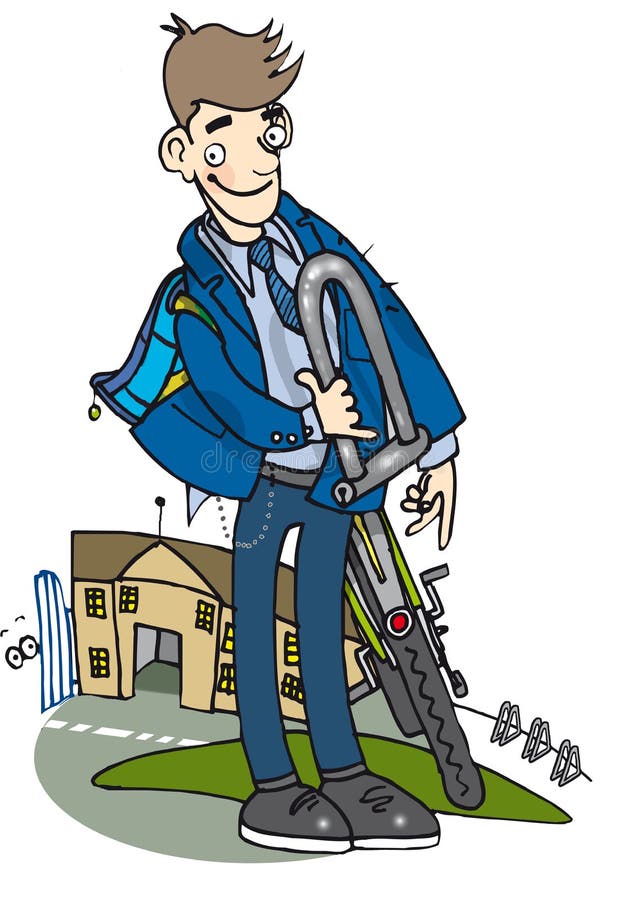 Bike lock schoolboy stock vector. Illustration of kryptonite - 34046631