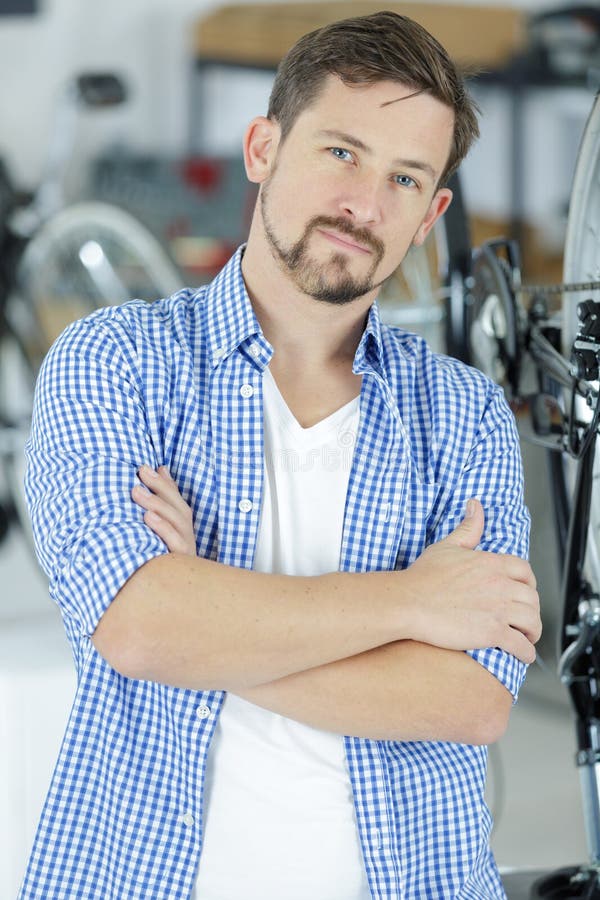 Bike Mechanic Repairing Bike Stock Photo - Image of work, people: 308544214