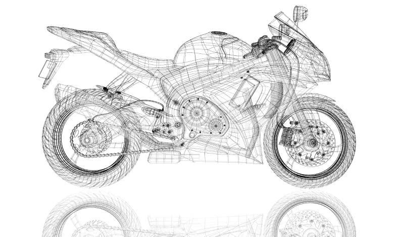 Bike, motorcycle, 3D model stock illustration. Illustration of ...