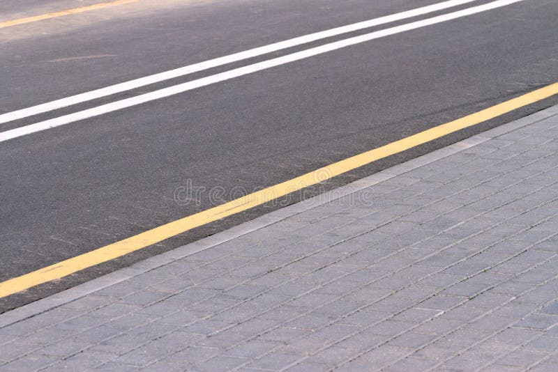 Bike path stock photo. Image of striped, yellow, double - 20613324