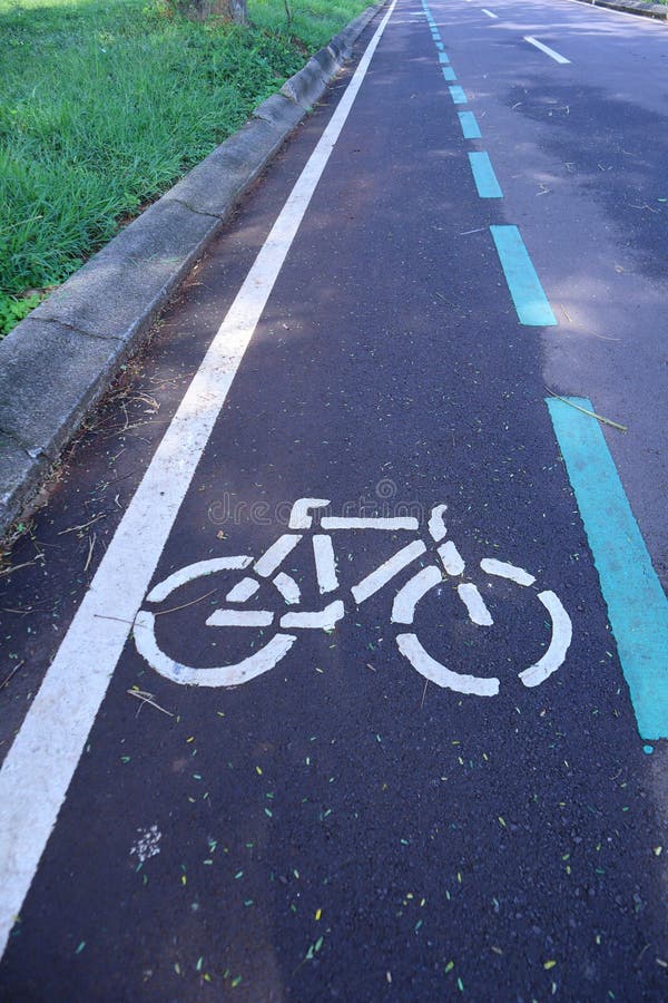 Bike path Symbol stock photo. Image of evening, path - 288933864