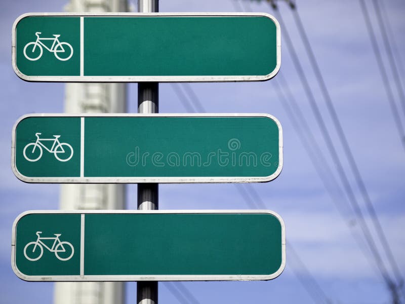 Bike Path Indicators stock photo. Image of destination - 13467134