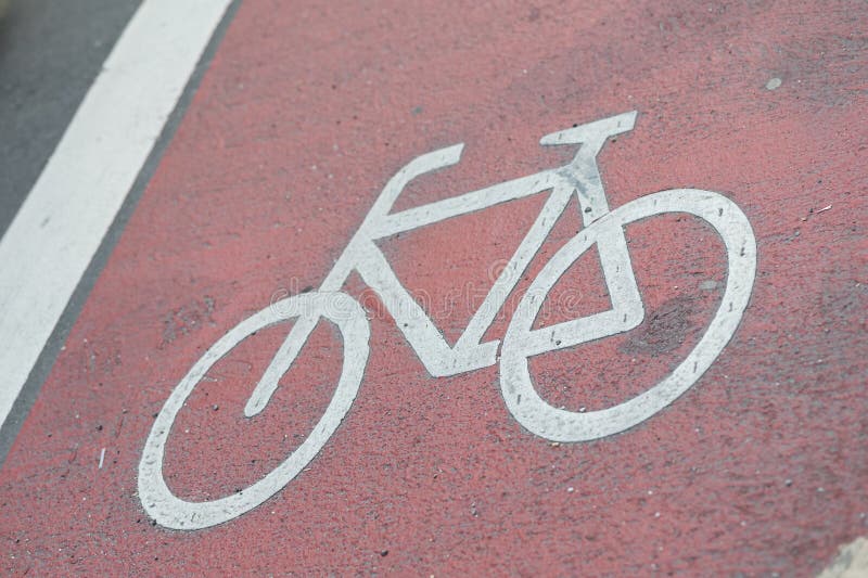 A Bike Path at an Intersection Stock Image - Image of bicycle, road ...