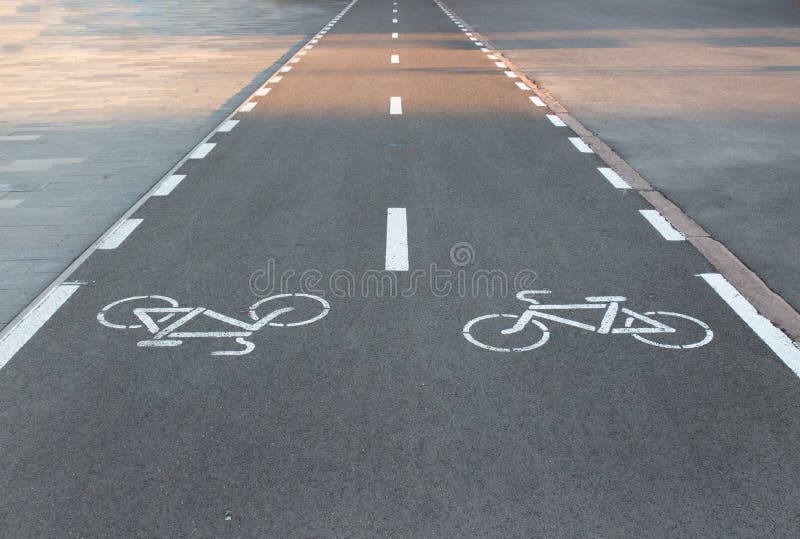 Bike path marking stock photo. Image of bike, ride, lane - 179548144