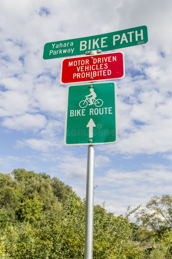 Bike Path Sign stock photo. Image of september, bike - 70103504