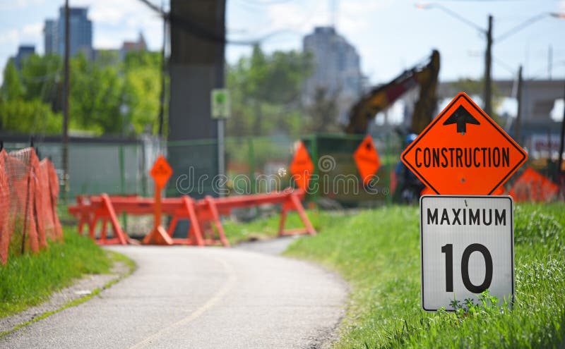 Bike Path Under Construction Stock Image - Image of park, city: 118114715