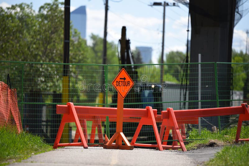 Bike Path Under Construction Stock Image - Image of bicycle, detour ...