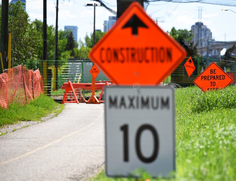 Bike Path Under Construction Stock Photo - Image of path, bike: 118114716