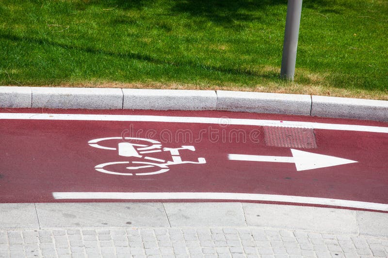 Bike path stock photo. Image of painted, biker, sign - 43019684